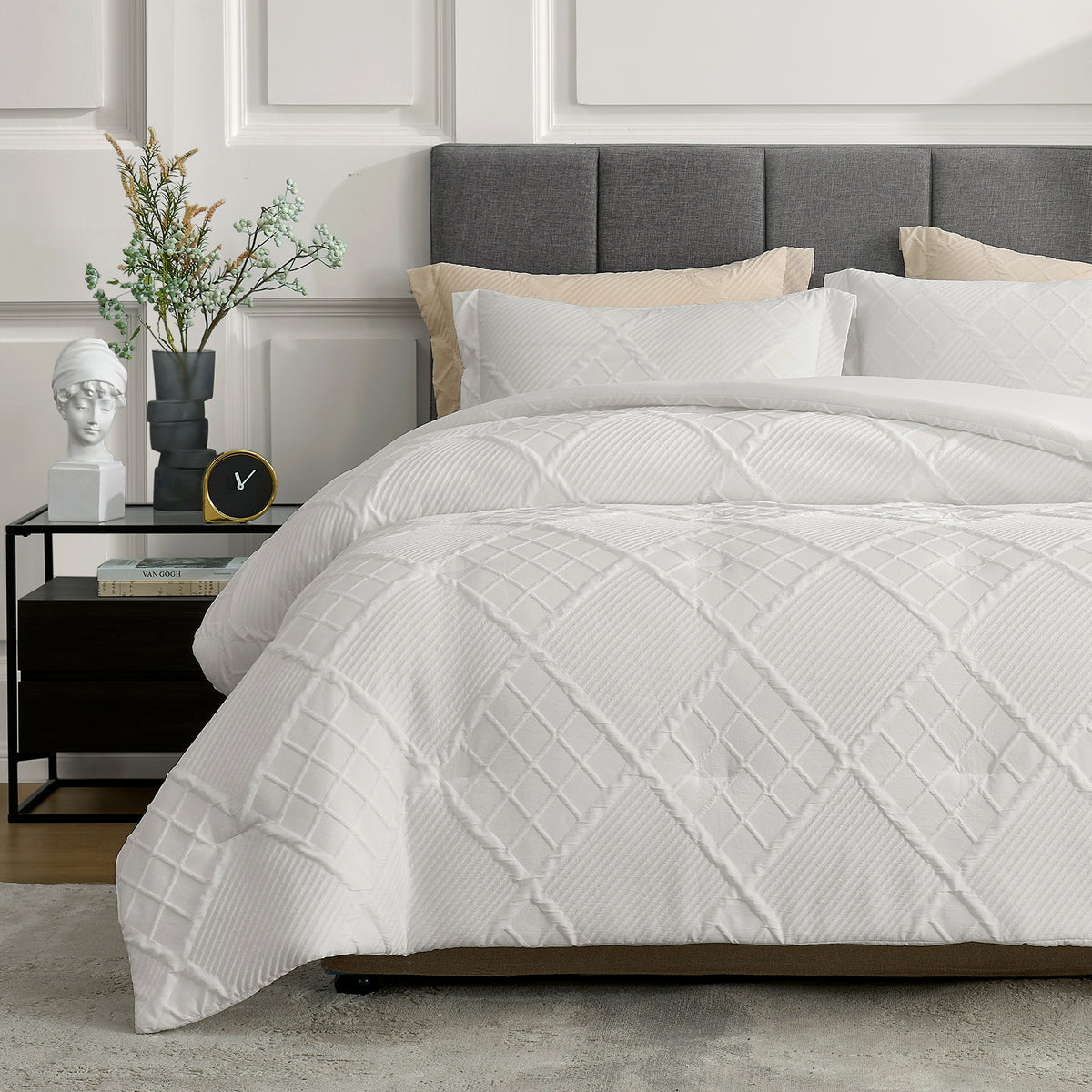 Jacquard Windowpane Comforter Set – Amélie Home